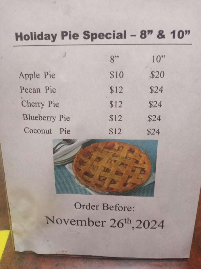 You get more surface area of pie if you buy two 8” pies vs one 10” pie ...