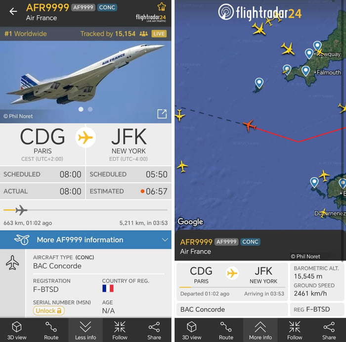 I was so happy when i spotted this Concorde flying today on Flightradar ...