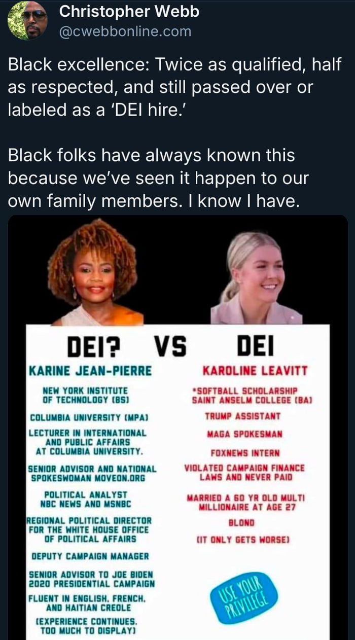 Funny how ‘merit’ only seems to matter when it’s not working in your ...