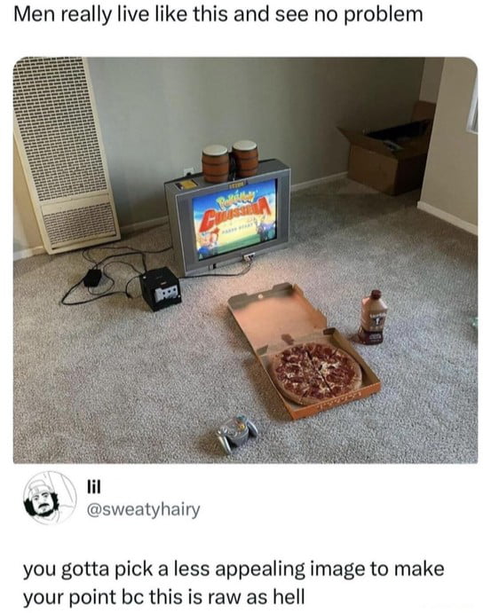 This is the ultimate bachelor pad setup, truly raw and authentic. - 9GAG