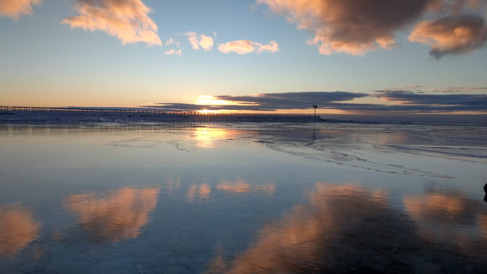 Caseville, Michigan breakwall in January 2021 - 9GAG