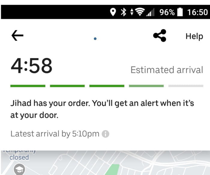 Most terrifying Uber Eats delivery of all time. - 9GAG