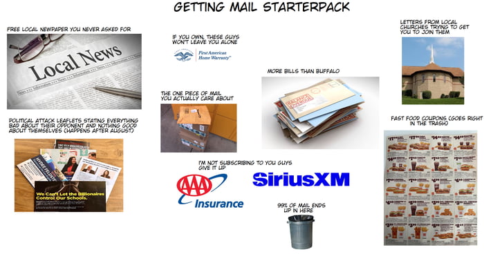Getting mail starterpack - 9GAG