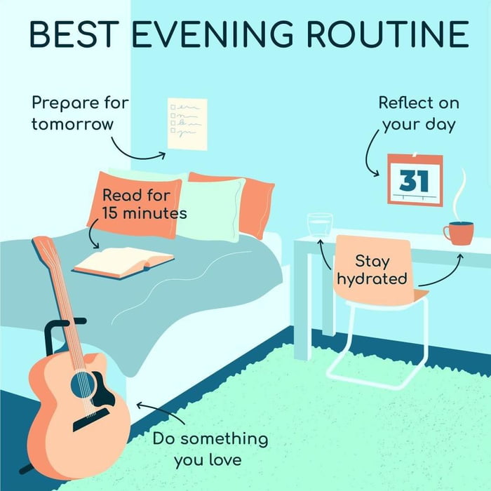 A cool guide to Evening routine - 9GAG