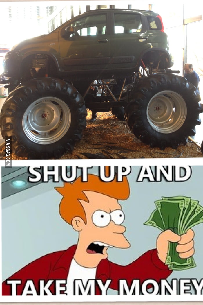 A Fiat Panda monstertruck, real working/driving car. - 9GAG