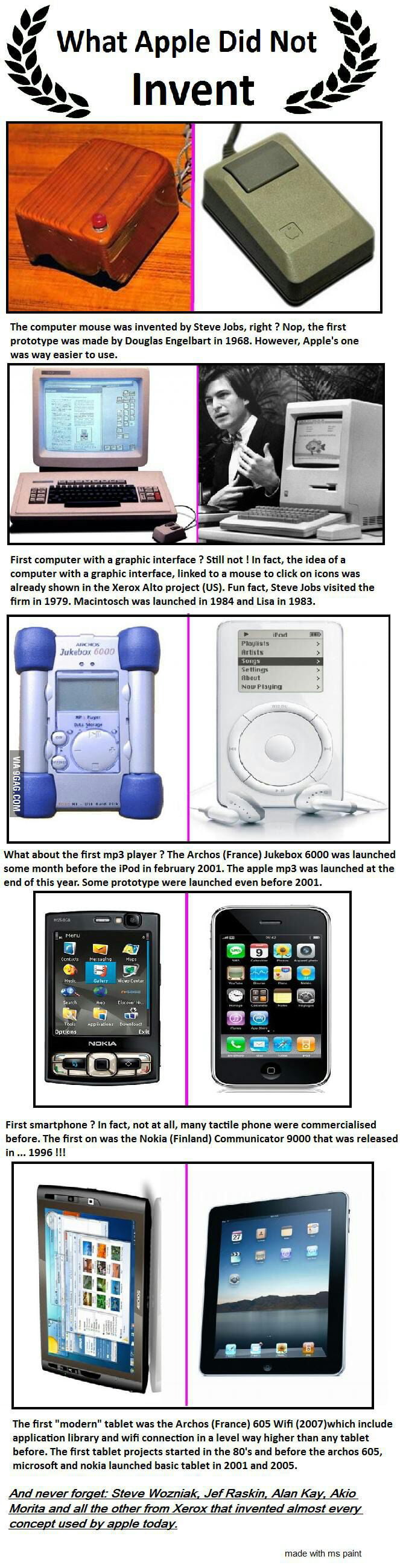 For the stereotypes who say apple invented these - 9GAG