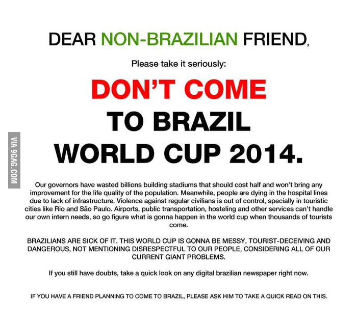 Read this please! Brazil needs your help! We are tired! - 9GAG