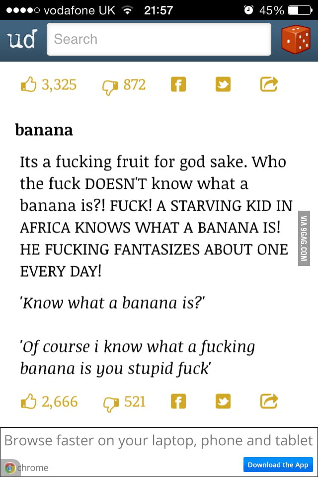 Urban dictionary: BANANA - 9GAG
