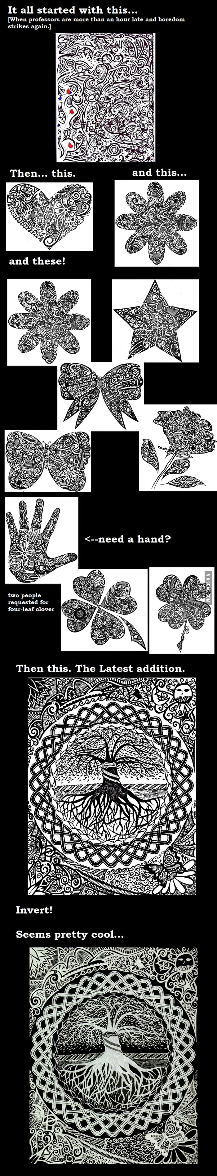 Ladies and gentlemen! I present to you, The art of... WASTING INK! - 9GAG