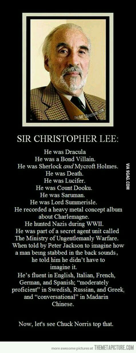 Because... Christopher Lee - 9GAG