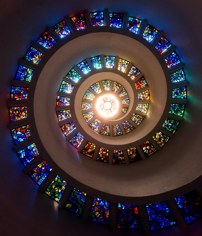 A spiral stained glass window design. - 9GAG