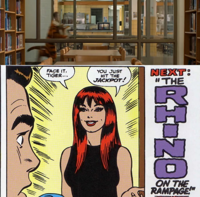 In Spider-Man Homecoming right before the MJ reveal, a tiger is seen ...