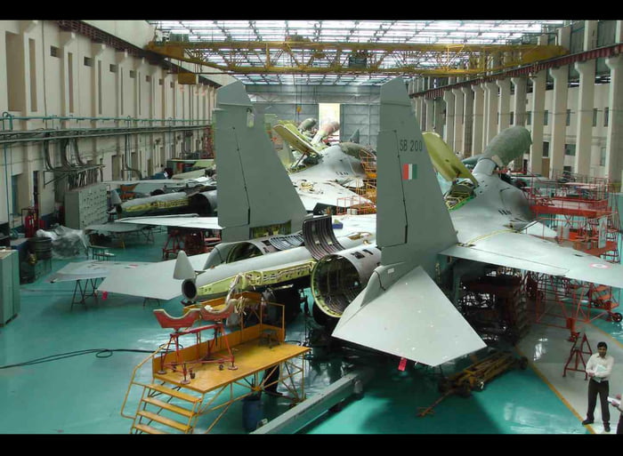 Russian designed su-30mki being manufactured from scratch in India at ...