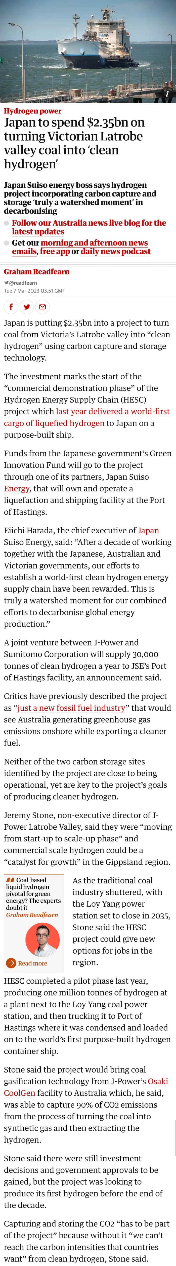 I wonder how it produces the hydrogen.. is it net zero? - 9GAG