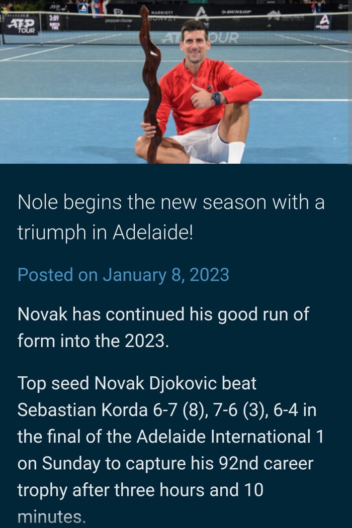 Novak Đoković wins Australia. - 9GAG