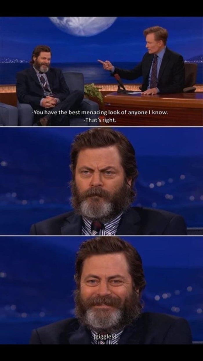 Nick offerman smiling - 9GAG