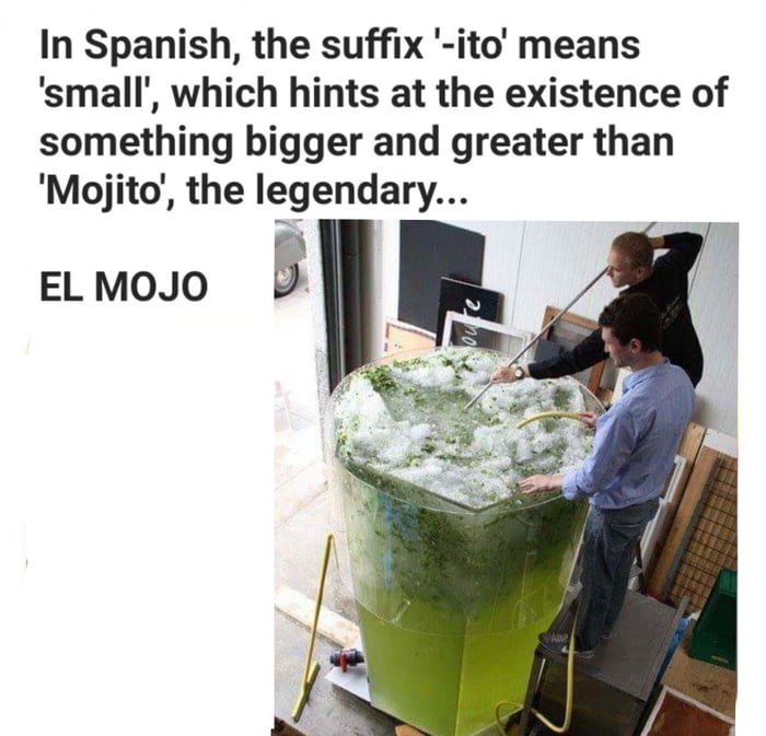 "Just one mojo and we leave" "don't you mean one mojito?" "No" - 9GAG
