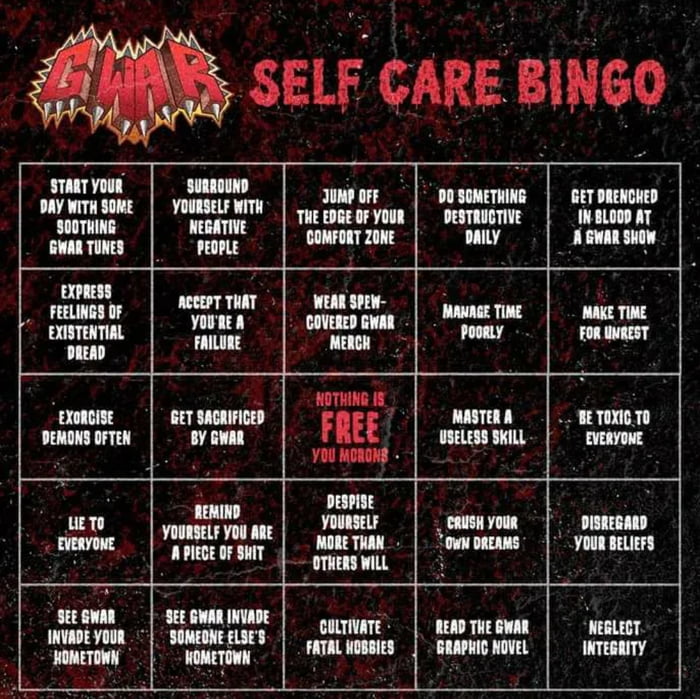 Self care bingo - 9GAG