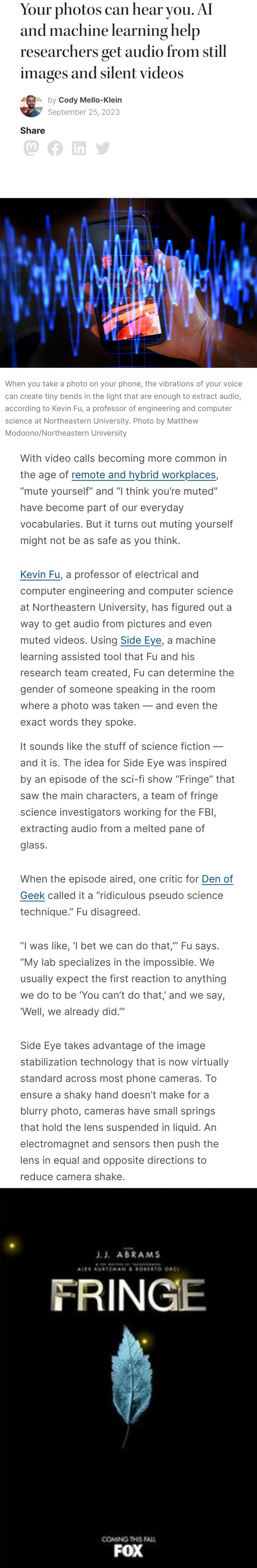 This one wasn't predicted by "The Simpsons" but by "Fringe" - 9GAG