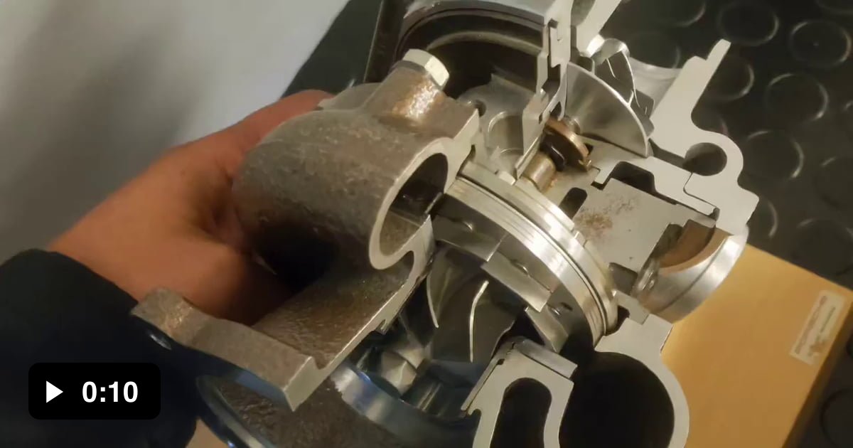 The inside look of how a variable vane turbo works. - 9GAG