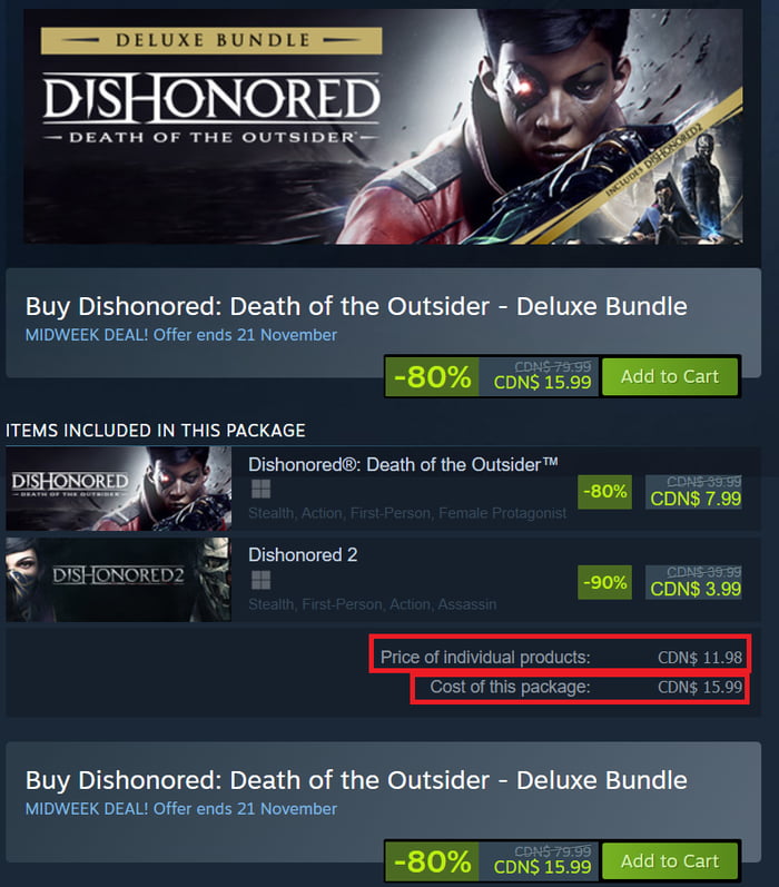 What an amazing deal when you pay more for a bundle than individual ...