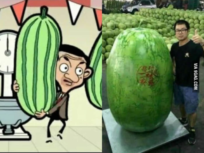 I think Mr Bean also has a huge watermelon too - 9GAG
