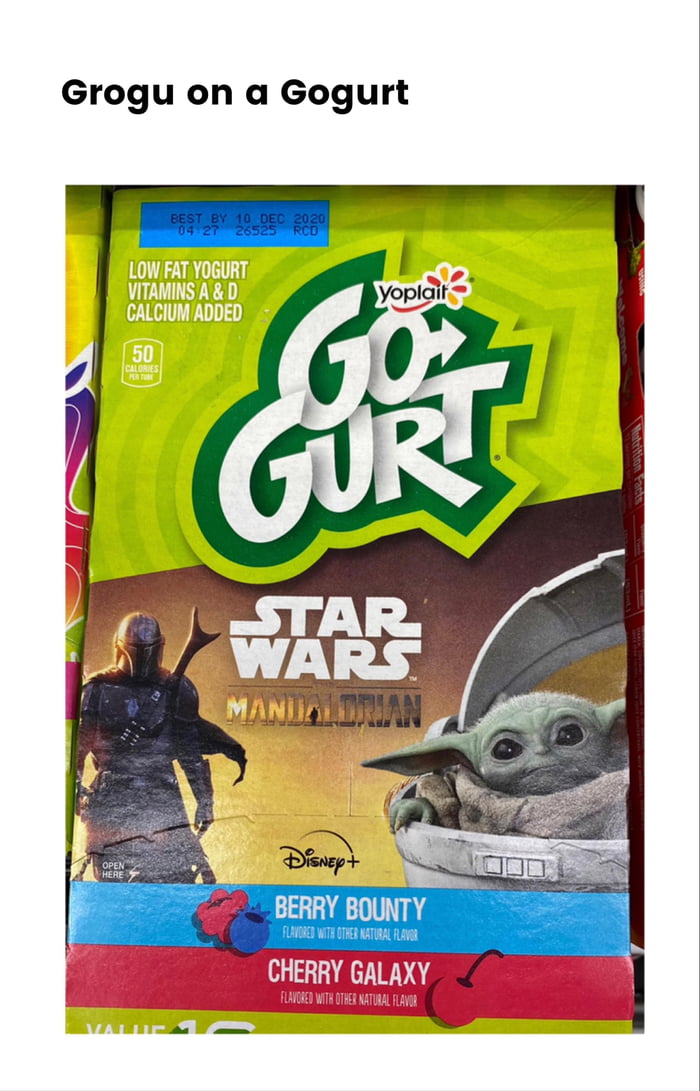 Grogu on a Gogurt - 9GAG