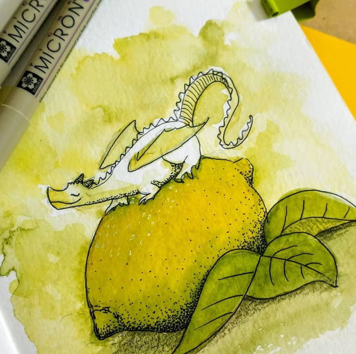 "Lemon dragons live in lemon trees. They are born yellow and very ...
