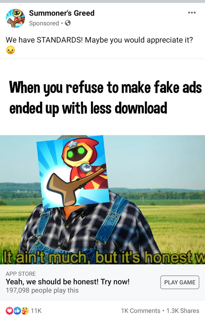 This guy made a meme instead of fake ad about fake ads - 9GAG