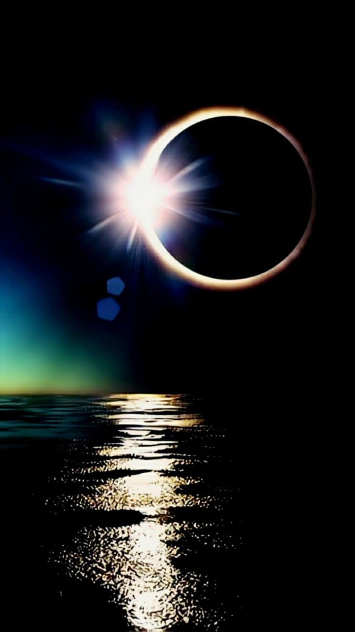 Eclipse Over the Ocean (1440x2562) - 9GAG