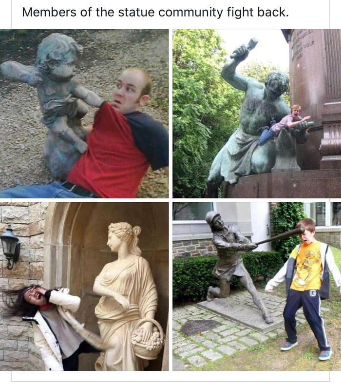 Statues fighting back - 9GAG