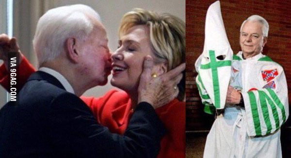 Hillary Clinton with her mentor Robert Byrd - 9GAG