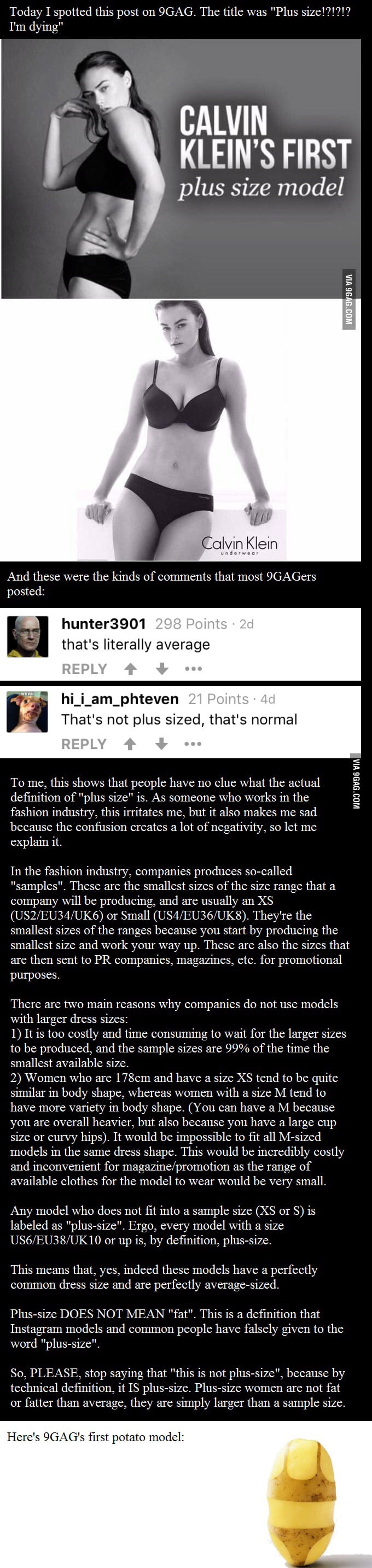 Plus-size ≠ fat - 9GAG