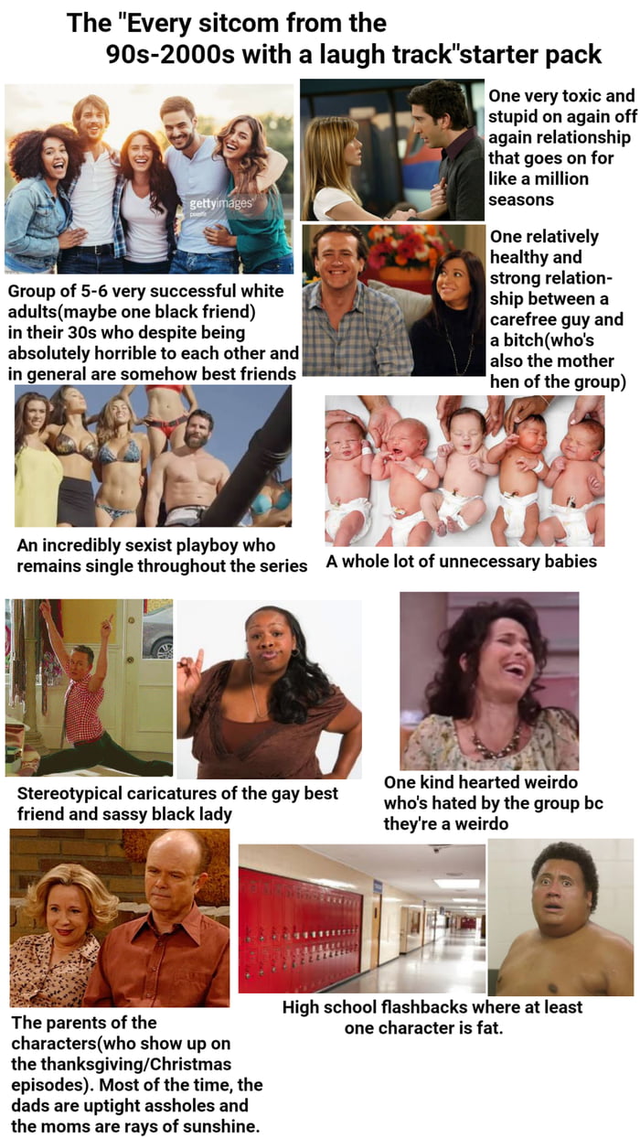 The "Every sitcom from the 90s-2000s with a laugh track"starter pack. - 9GAG
