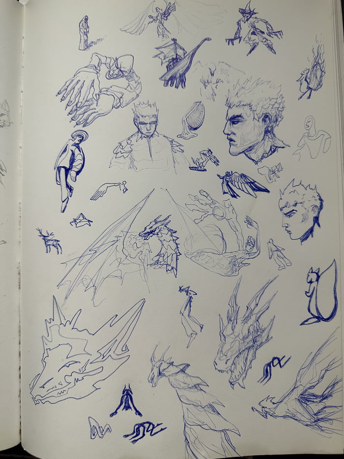 Page of random quick sketches - 9GAG