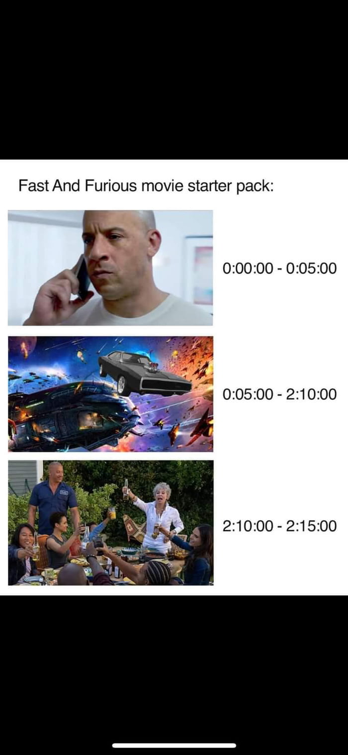 Fast And Furious movies starter pack - 9GAG