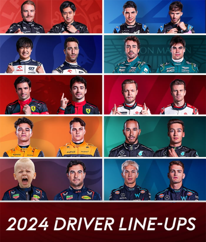 F1 Driver Line-Ups - 9GAG