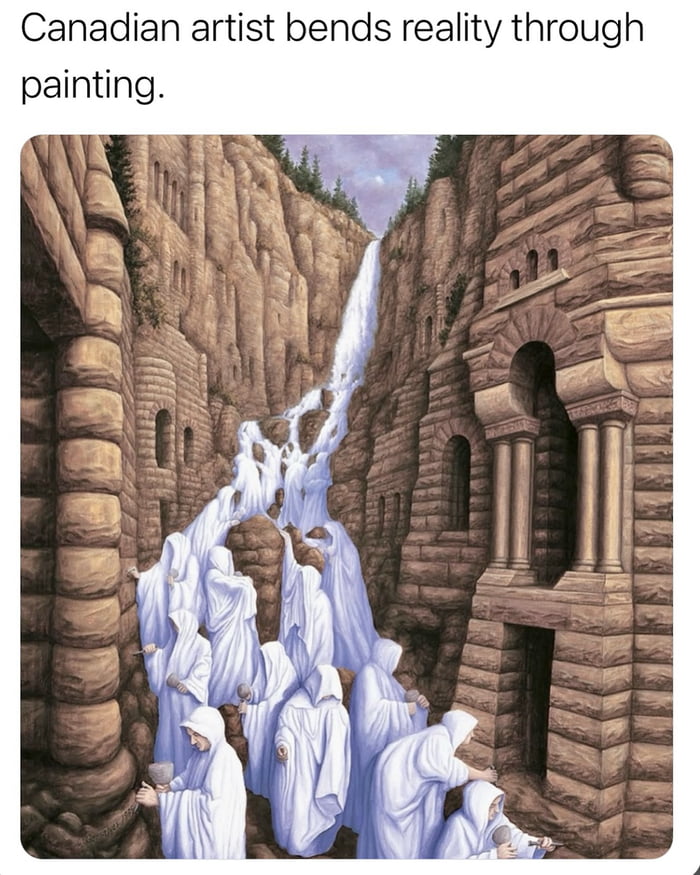 This painting is quite the optical illusion, look closely - 9GAG