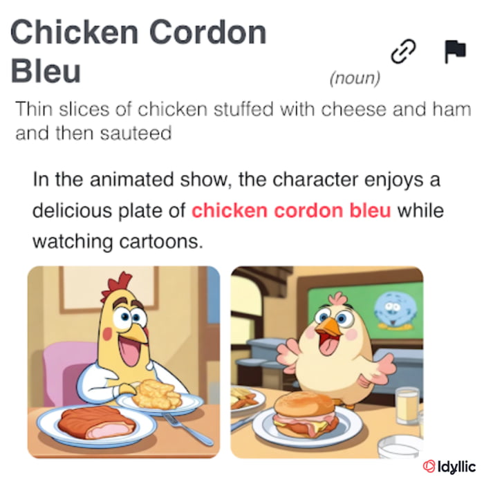Cannibalsm & Cordon Bleu- Courtesy of idyllic's cursed AI Dictionary - 9GAG