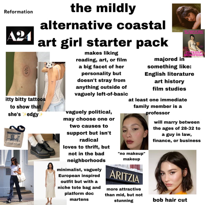 Mildly alternative coastal art girl starter pack - 9GAG