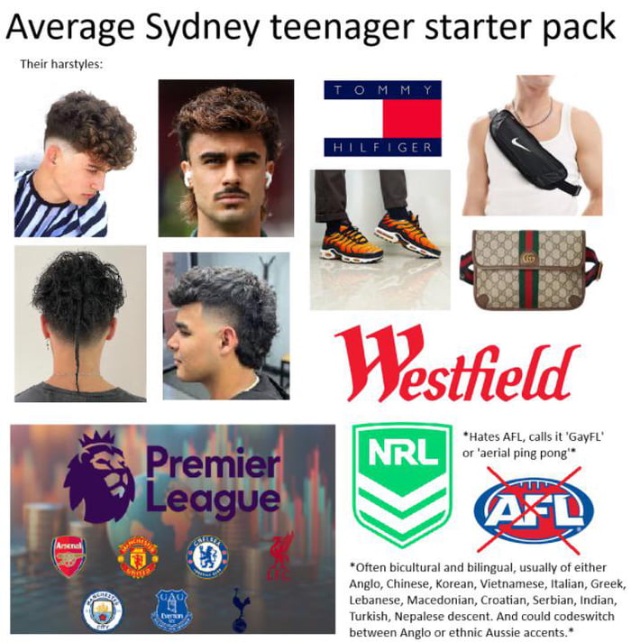 Average Sydney teenager starter pack - 9GAG