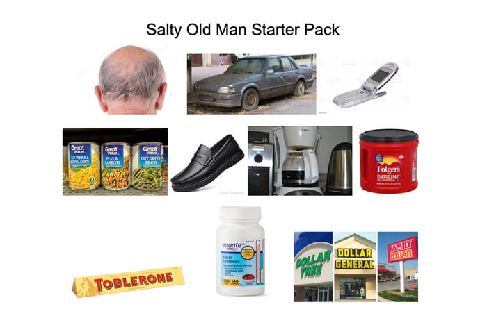 Salty Old Man Starter Pack - 9GAG