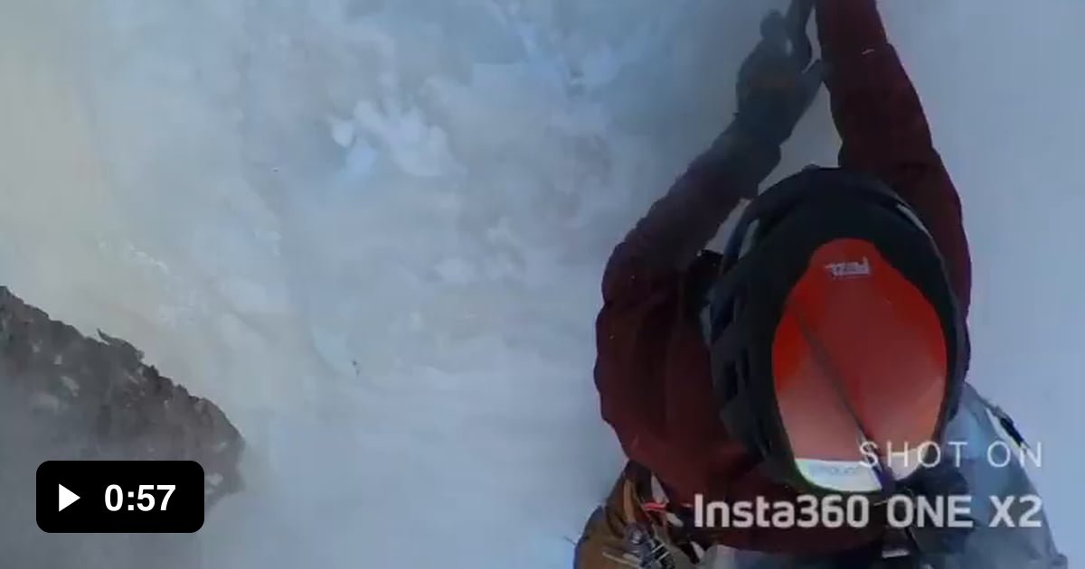 Avalanche while ice climbing - 9GAG