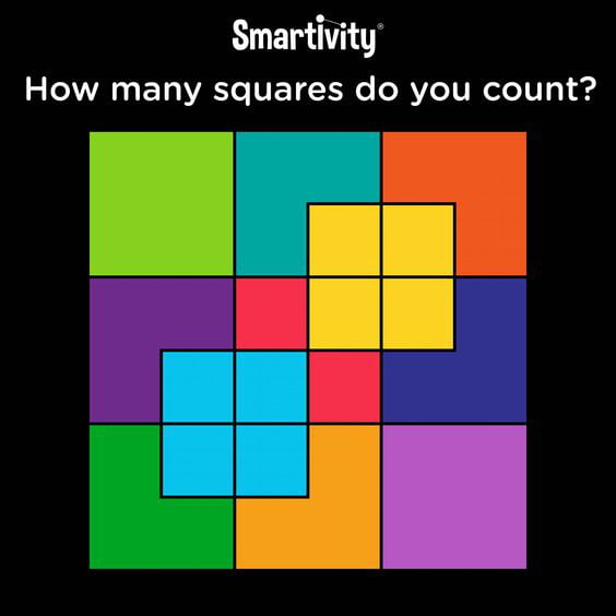 Challenge: How many "squares" are in the picture?? - 9GAG