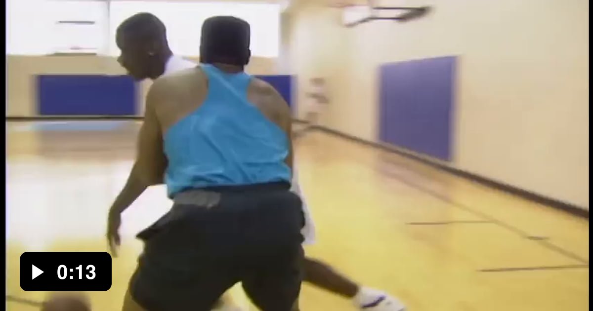 A young Shaquille O’Neal shattering the backboard on a dunk. - 9GAG