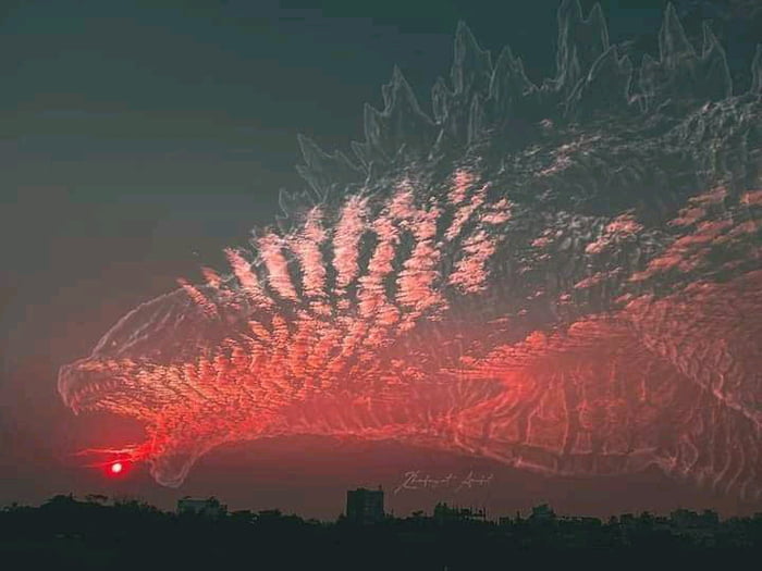 Godzilla is eating the sun! - 9GAG