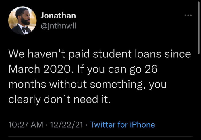 Let those loan payments go. They don’t need your money. - 9GAG