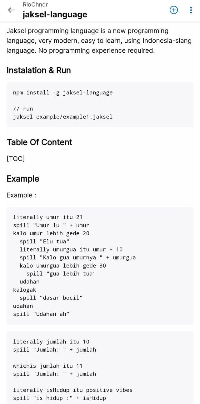Jaksel Programming Language - 9GAG