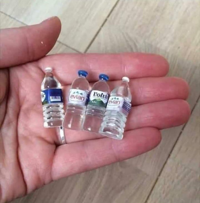 Mini bottles for fisherman.. to make the fish look bigger - 9GAG