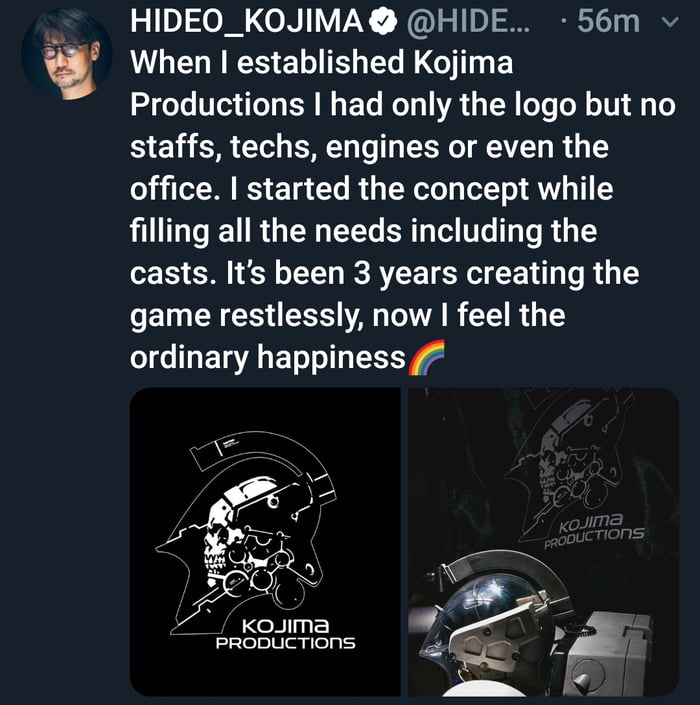 After all the stupid shit with Konami, and getting fired, this tweet ...